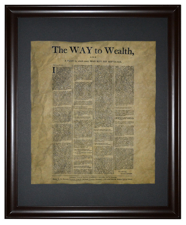 Benjamin Franklin's The Way to Wealth (14" x 16") – ouramendments.com