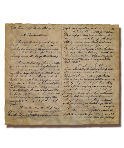 Emancipation Proclamation Sheets 1 & 2 High Quality, Parchment Replica ...