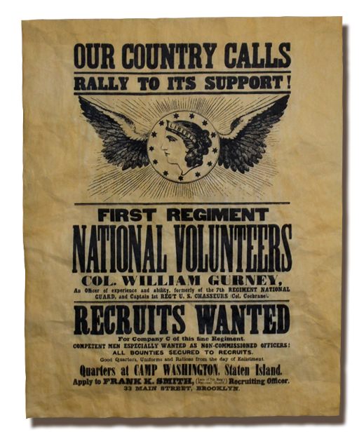 First Regiment Recruitment Poster High Quality, Parchment Replica ...