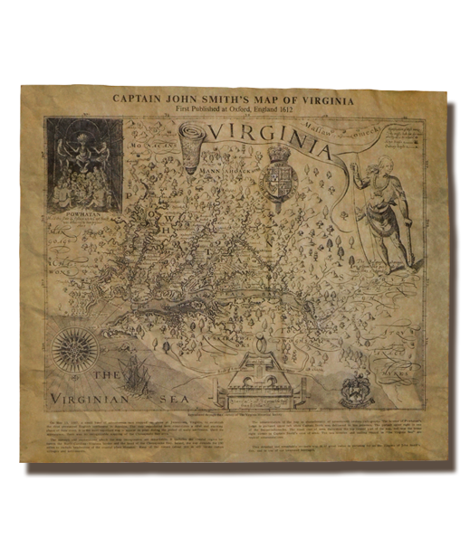 Captain John Smith's Map of Virginia - 1612 (15.75" x 13.75 ...