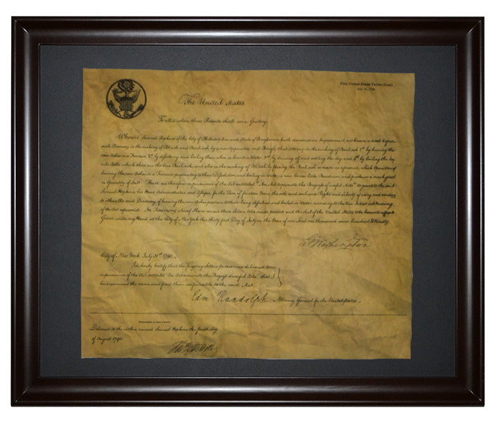 First United States Patent Grant High Quality, Parchment Replica Poster ...
